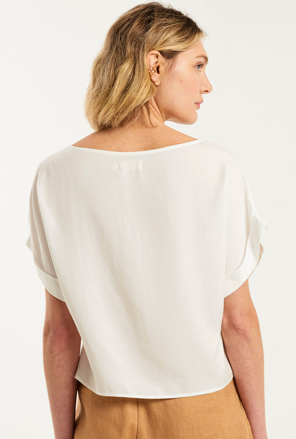 Blusa Ancara 100% Lyocel Off White - MyBasic
