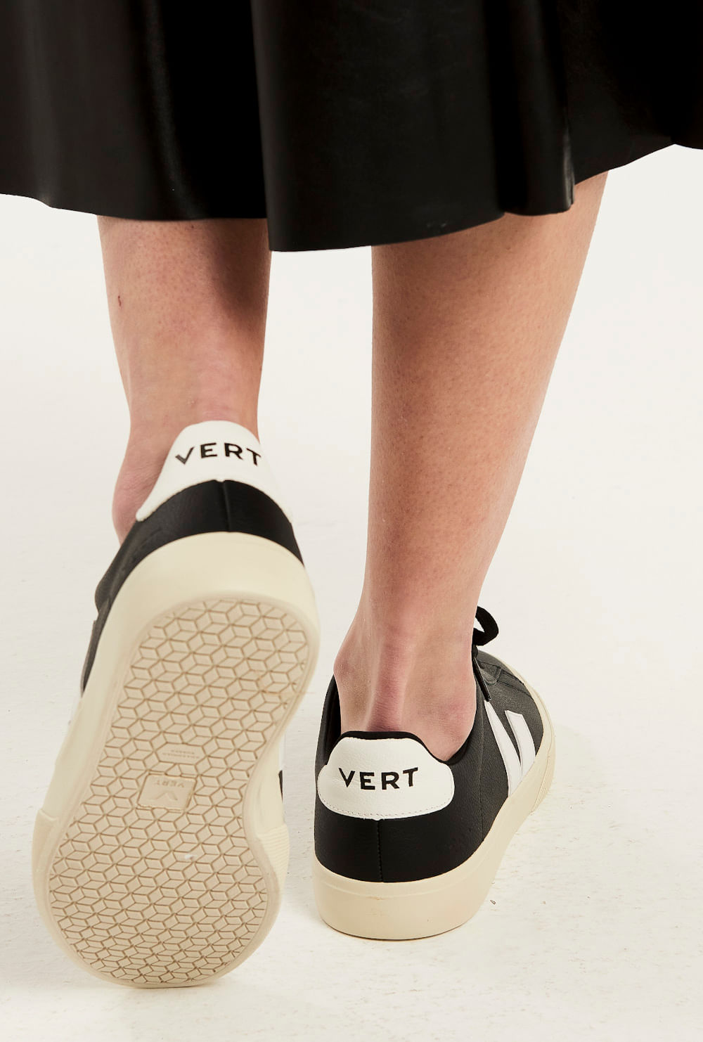 Tênis Campo Chromefree Leather Black White Vert Shoes