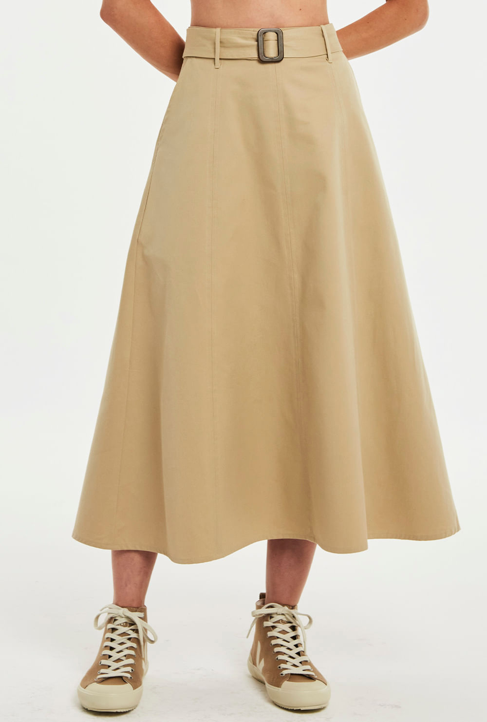 Saia Bruny Midi Com Cinto - MyBasic